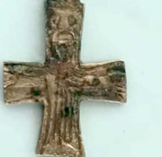 Archaeology in Bulgaria — 10th Century Cross with Jesus Christ Image,...